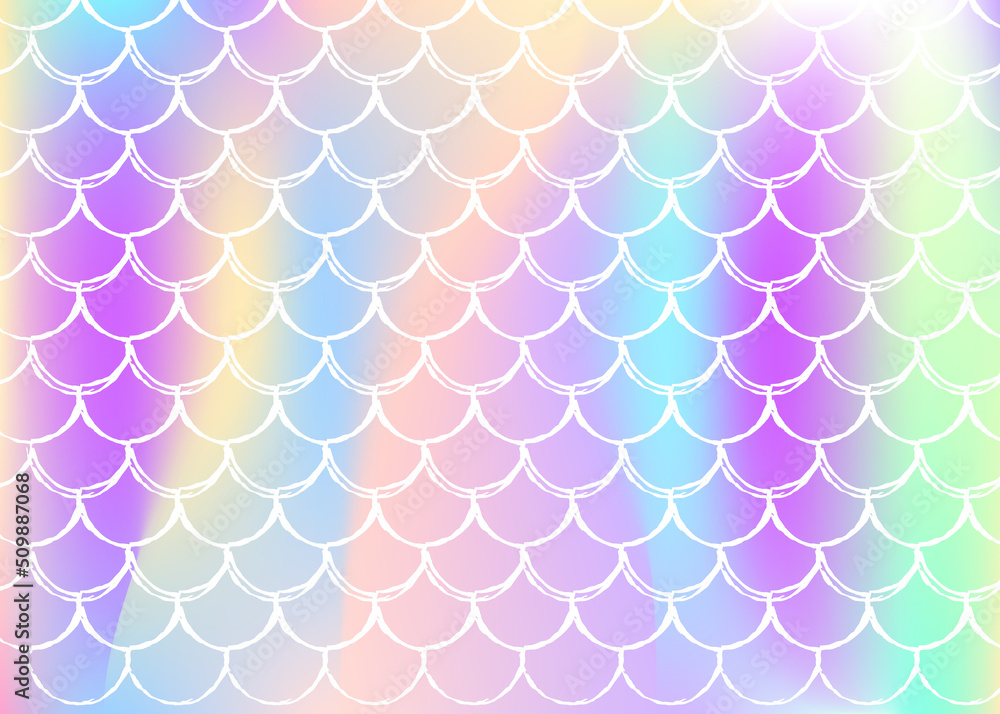 Gradient mermaid background with holographic scales. Stock Vector ...