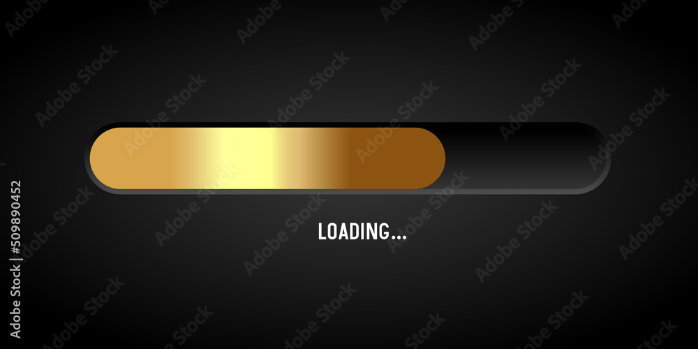 Loading bar. Golden loading line. Line of progress or time. Time line ...