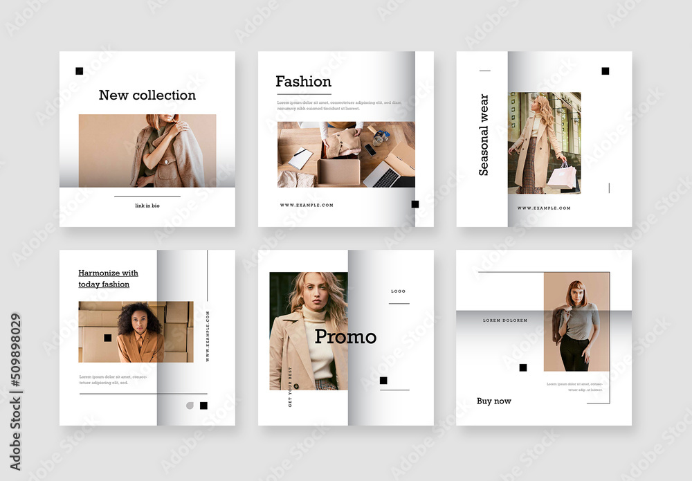 Square Mobile Layouts with Vertical and Horizontal Shadows Stock ...