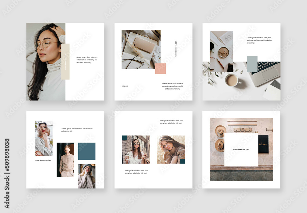 Minimalist Mobile Layouts for Social Media Stock Template | Adobe Stock