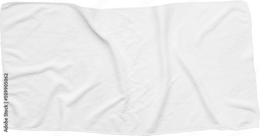 White beach towel isolated white background Stock Photo | Adobe Stock