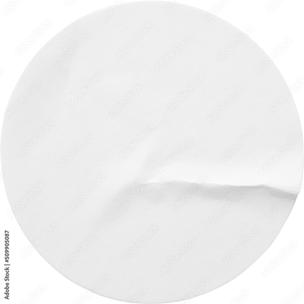 Blank white round paper sticker label isolated Stock Photo | Adobe Stock