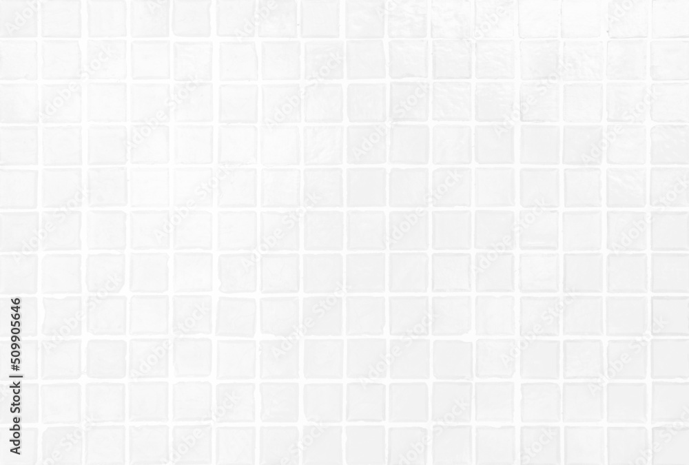 Abstract white mosaic tile overlay background Stock Photo | Adobe Stock