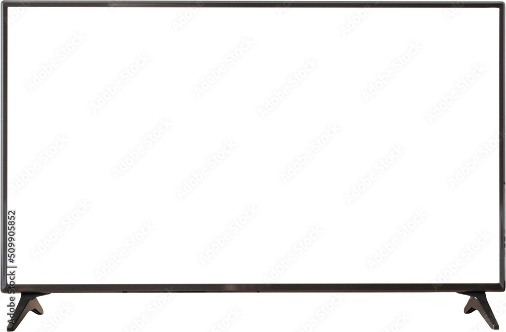 White screen LED TV television isolated Stock Photo | Adobe Stock