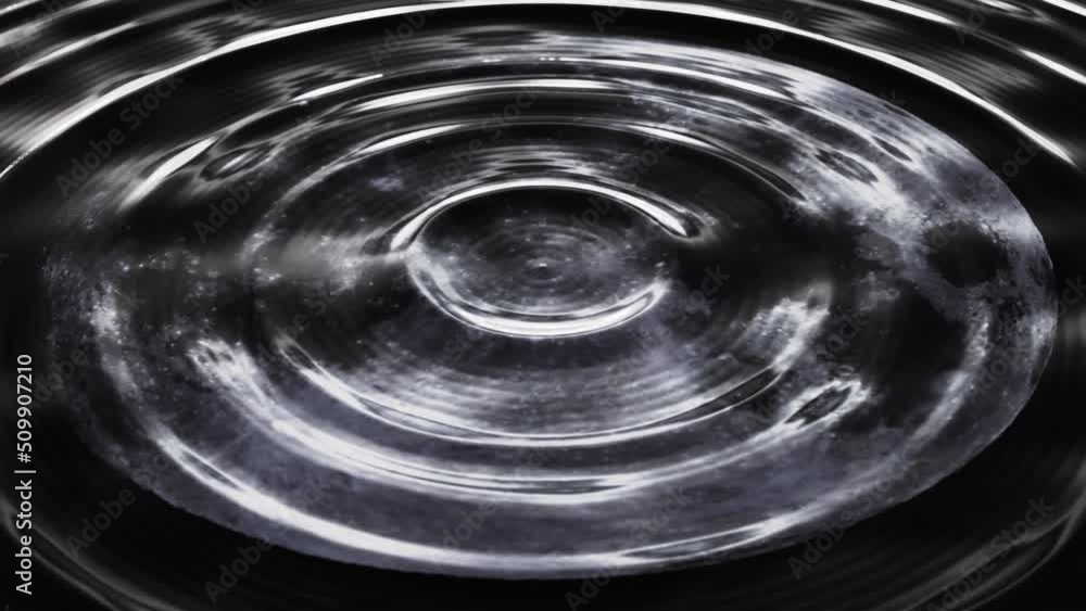 Realistic looping 3D animation of the circles on a water surface with ...