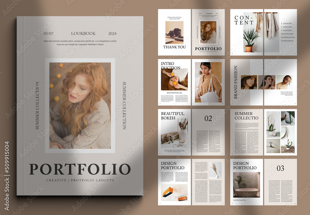 Clean Portfolio Layout Stock Template | Adobe Stock