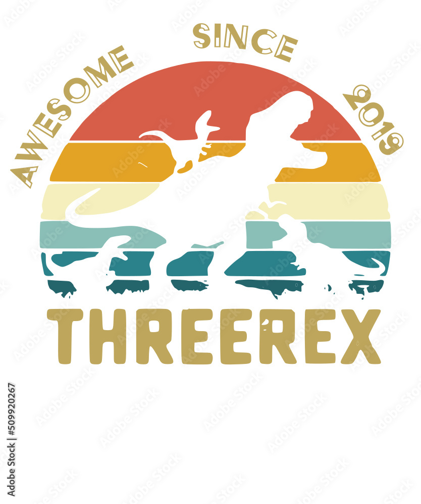 3rd Birthday dinosaur svg, three rex svg, 3rd Birthday Svg, 3 years, 3 ...