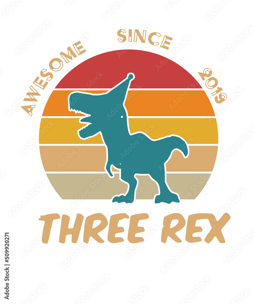 Stockvektorbilden 3rd Birthday dinosaur svg, three rex svg, 3rd ... Stockvektorbilden 3rd Birthday dinosaur svg, three rex svg, 3rd ...