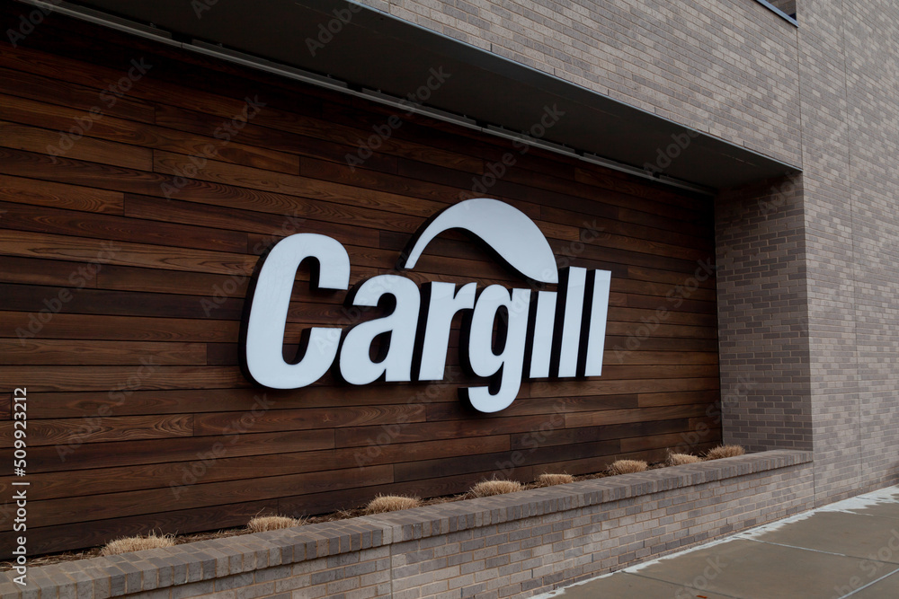 Wichita, Kansas, USA - March 22, 2022: Close up of Cargill sign at ...