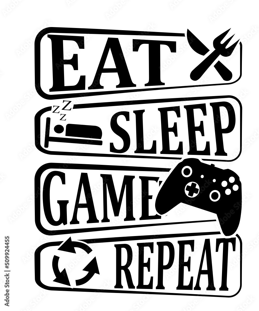 eat sleep game repeat SVG, gamer svg, video game svg, game controller ...