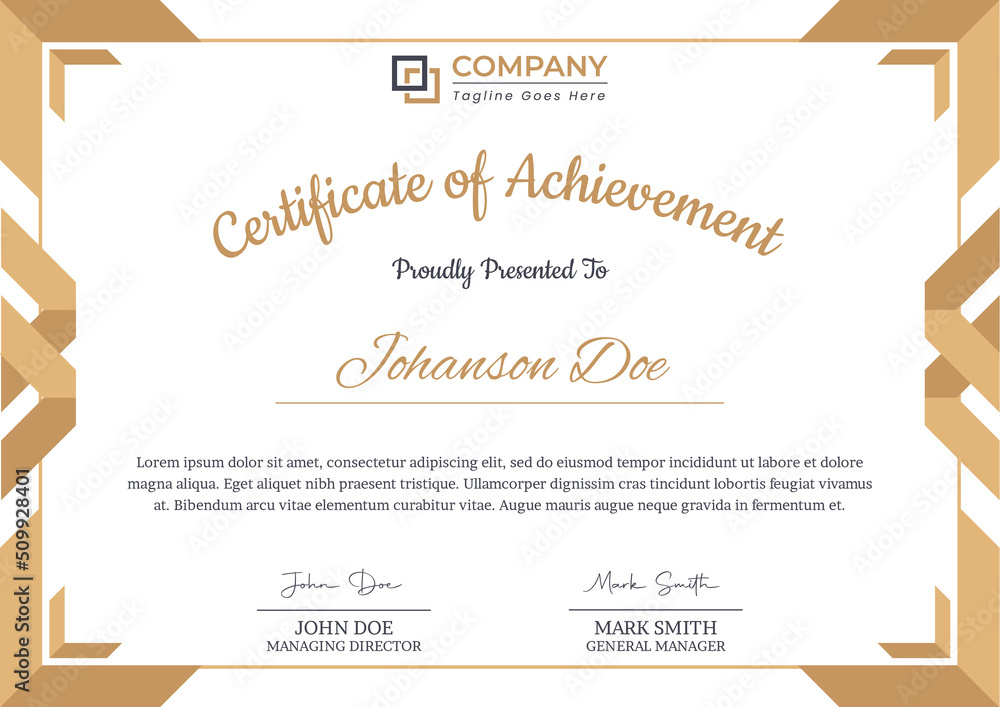 Professional & Modern Award Certificate Design template Stock Vector ...