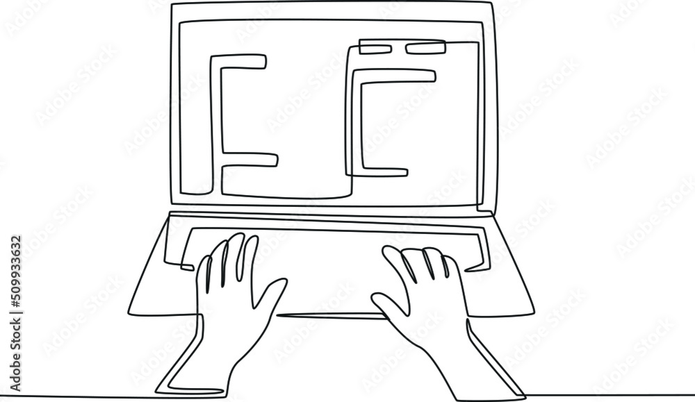 Single one line drawing businessman manage and analysis big data with ...