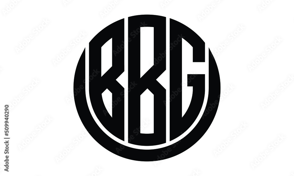 BBG shield in circle logo design vector template. lettermrk, wordmark ...