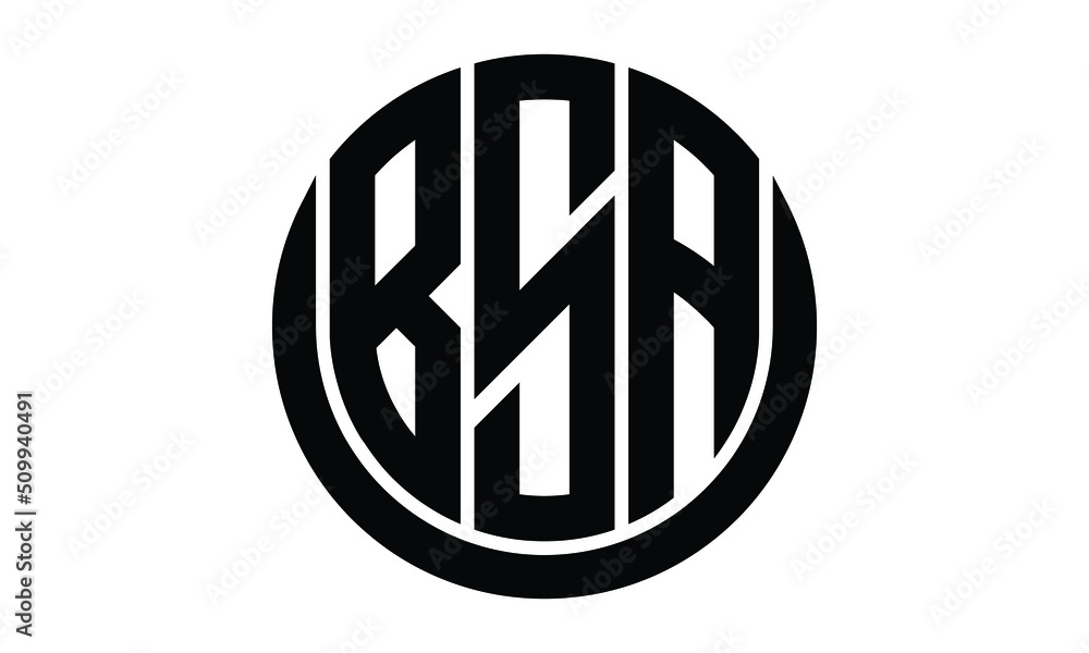 BSA shield in circle logo design vector template. lettermrk, wordmark ...