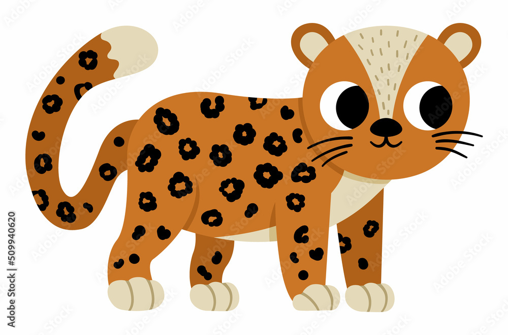 Vector amur leopard icon. Endangered species illustration. Cute extinct ...