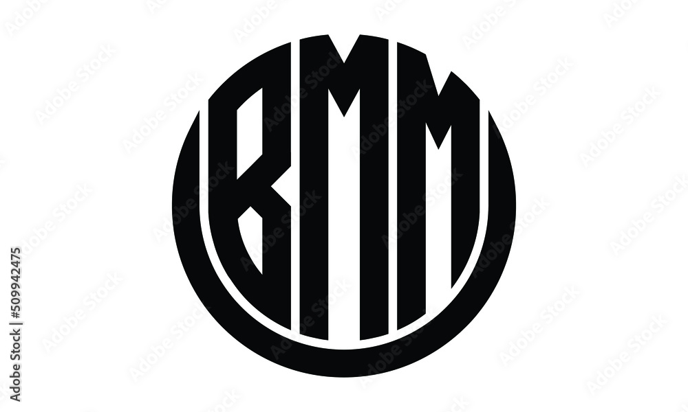BMM shield in circle logo design vector template. lettermrk, wordmark ...