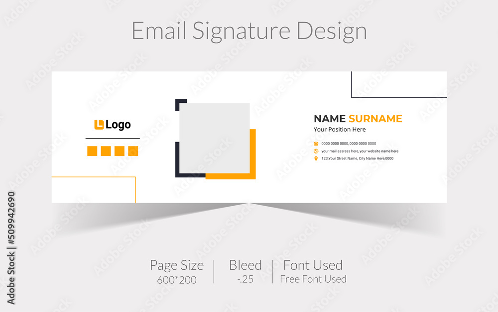 Minimal email signature template or email footer and personal social ...