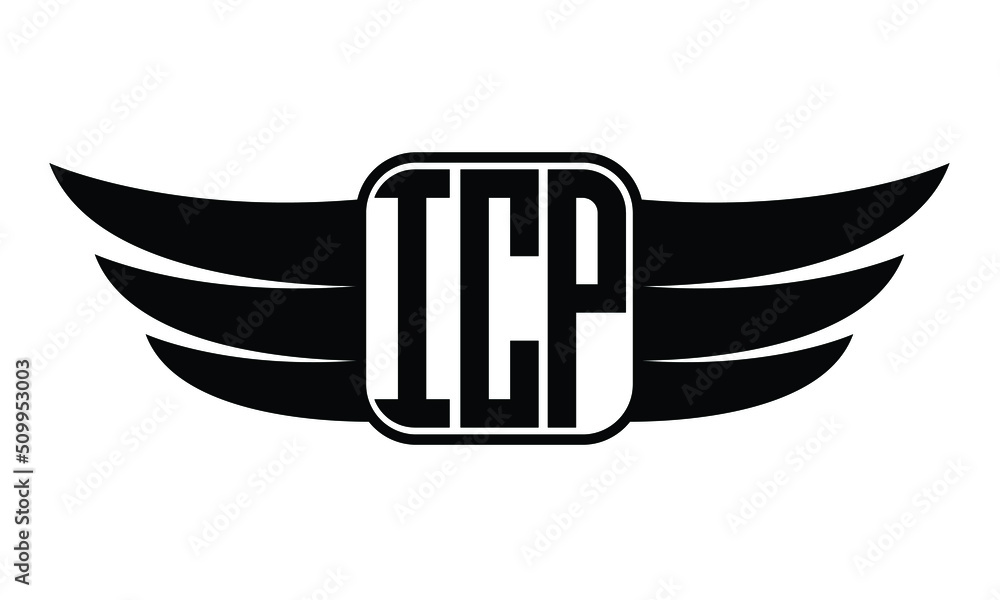 ICP three Letter Wings Flying Initial wing symbol minimalist creative ...