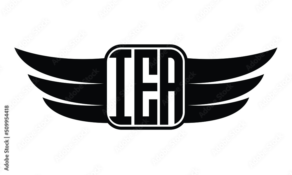 IEA three Letter Wings Flying Initial wing symbol minimalist creative ...