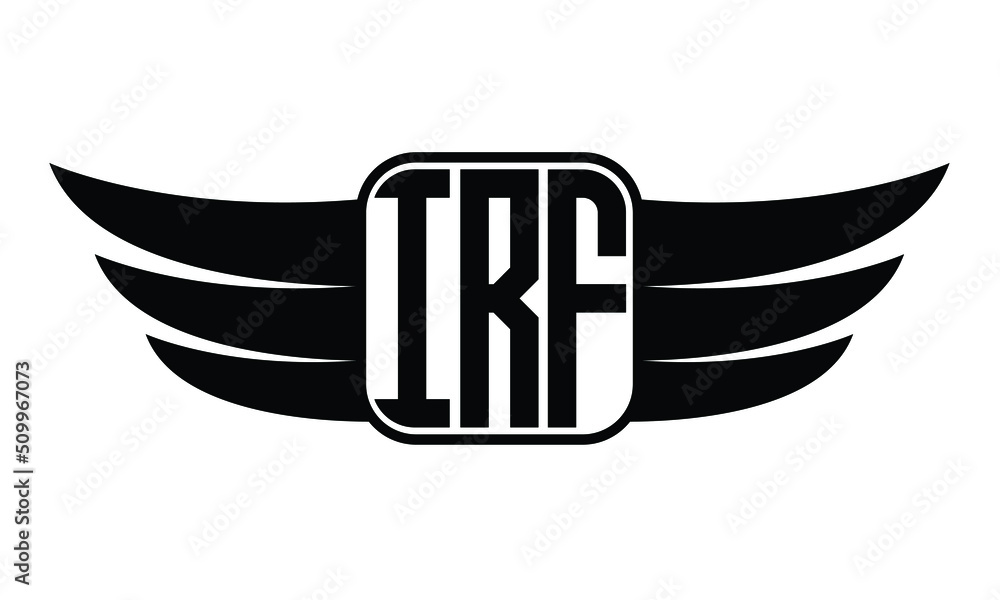 IRF three Letter Wings Flying Initial wing symbol minimalist creative ...