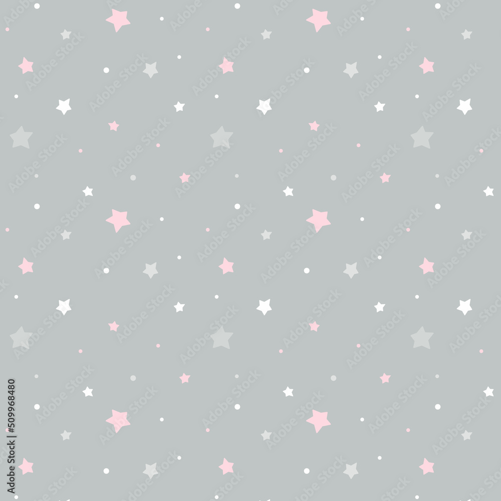 Seamless pattern with stars. Children draw stars. Doodle festive ...