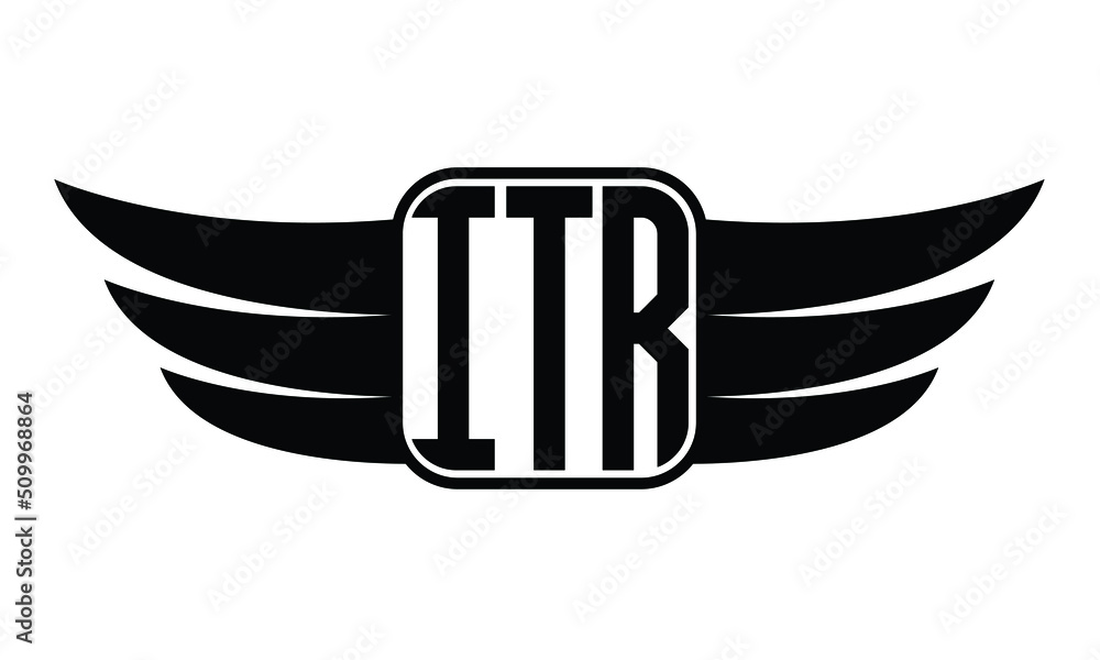 ITR three Letter Wings Flying Initial wing symbol minimalist creative ...