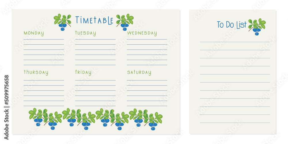 Timetable Blueberry , Class schedule, weekly calendar and to-do list ...