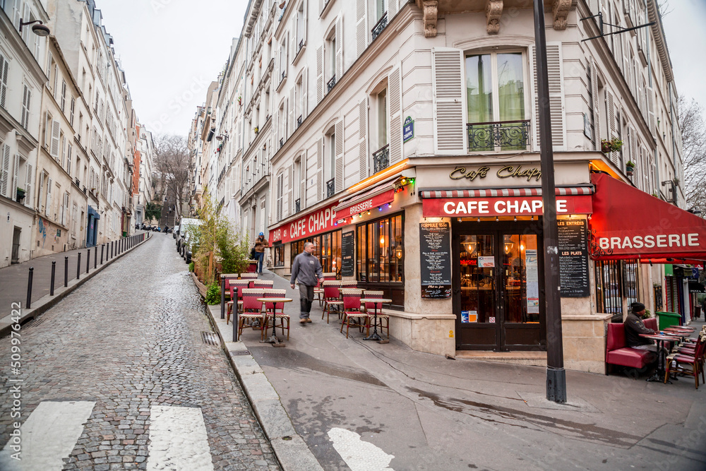 Typical Parisian cafe in Paris, France Stock Photo | Adobe Stock