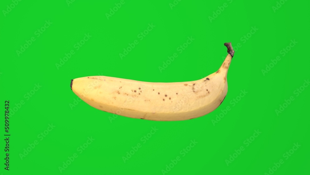 Realistic banana on chromakey background. Fruit. Green screen. Stock ...