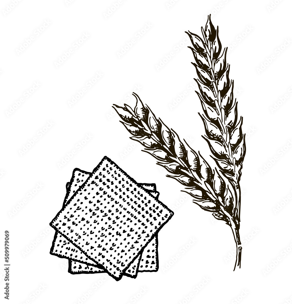 Matzo - jewish traditional food. Matzo and ingredients for matzo ...