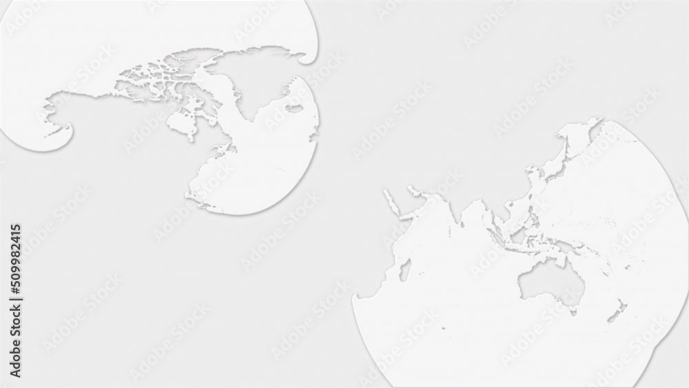 Gray world map appears on a white background. 4K animation. Stock Video ...