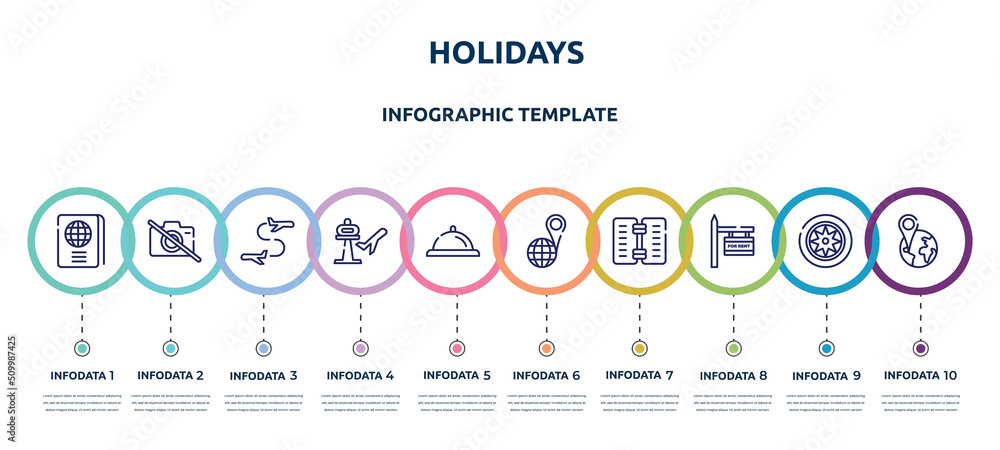 holidays concept infographic design template. included international ...