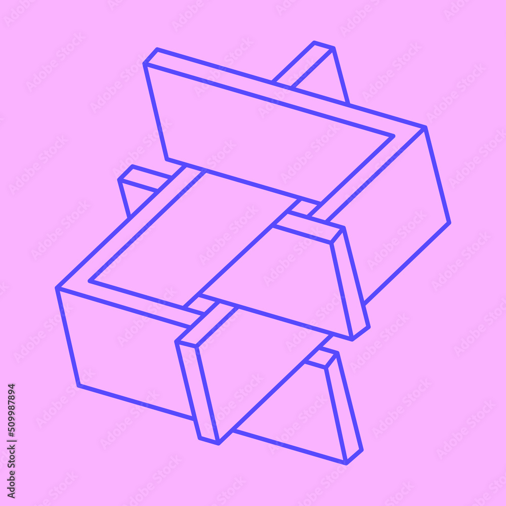 Logo. Optical art object. Impossible shape, optical illusion, vector ...