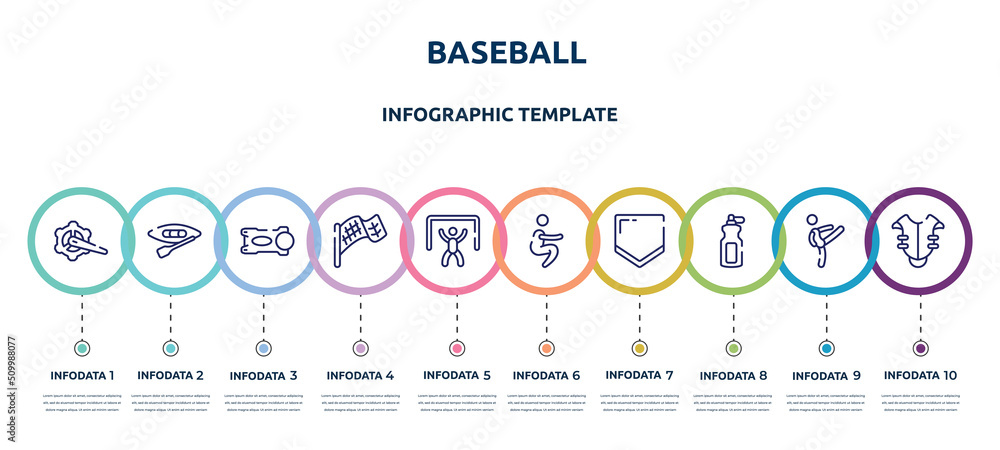 baseball concept infographic design template. included crank arm ...