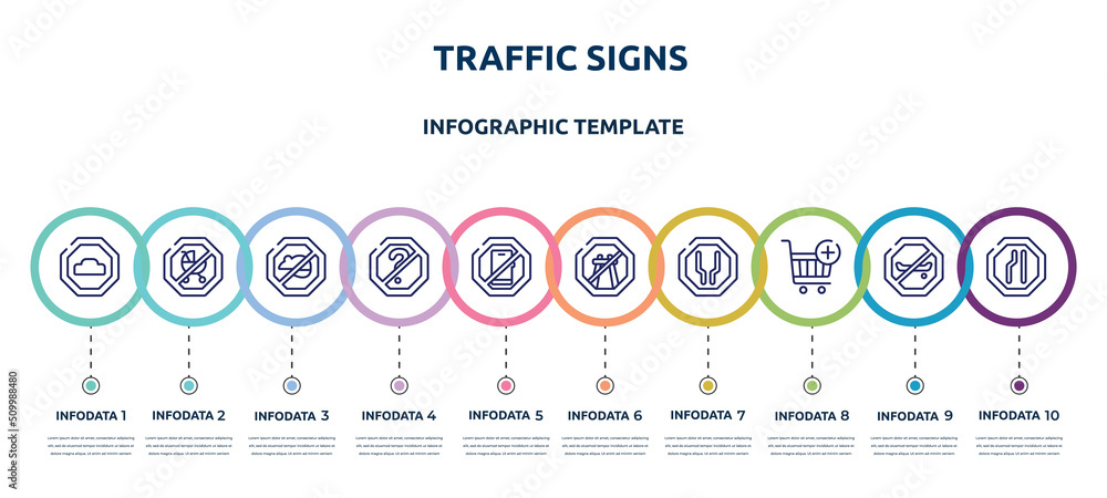 traffic signs concept infographic design template. included hump, no ...
