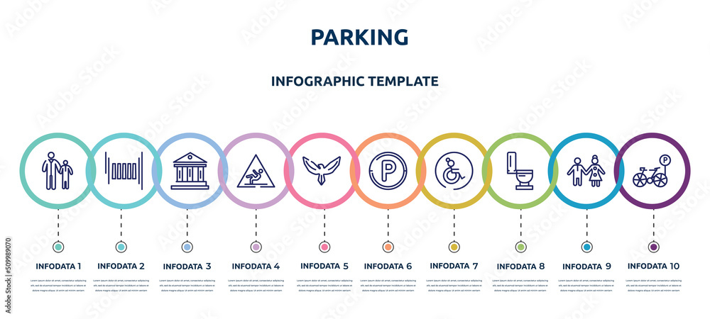 parking concept infographic design template. included father and child ...