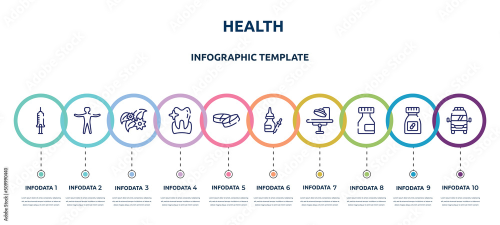 health concept infographic design template. included hospital syringe ...
