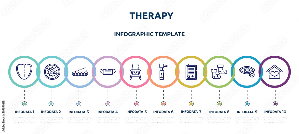 therapy concept infographic design template. included tongue ...