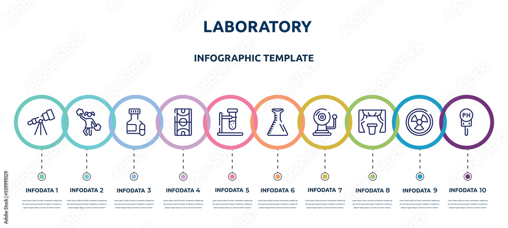 laboratory concept infographic design template. included astronomy ...