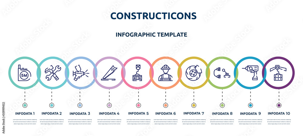 constructicons concept infographic design template. included five ...