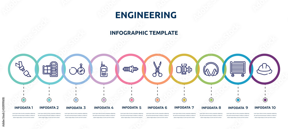 engineering concept infographic design template. included seatbelt ...