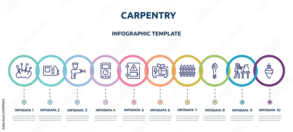 Vecteur Stock carpentry concept infographic design template. included ...