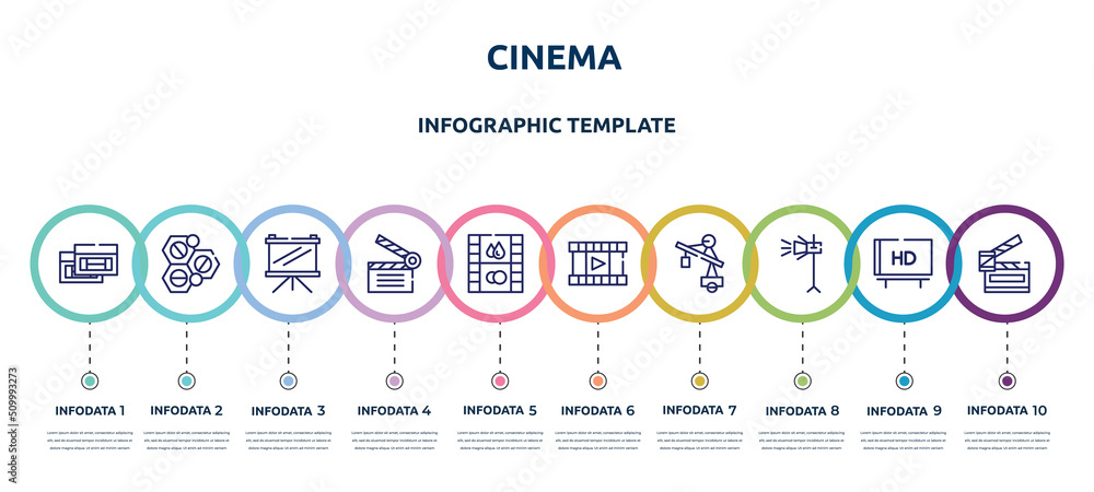 cinema concept infographic design template. included null, solid ...