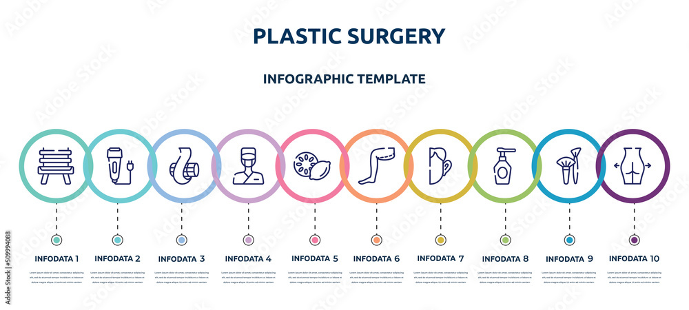 plastic surgery concept infographic design template. included wooden ...