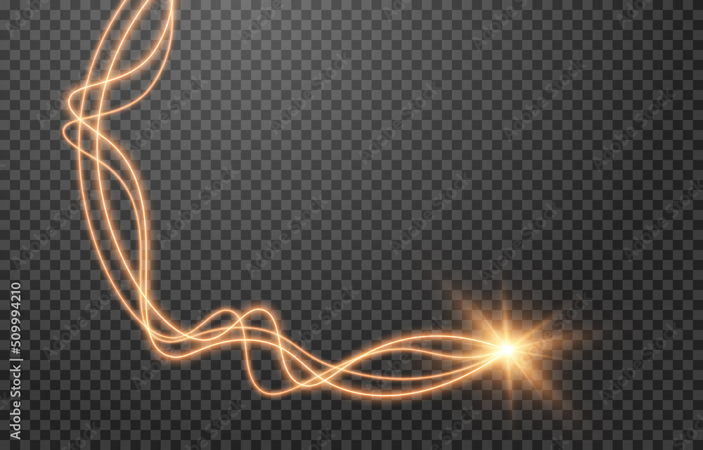 Vector glowing spiral png. Golden spiral with a star. Light effect on ...