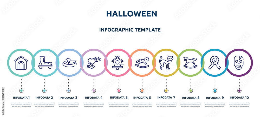 halloween concept infographic design template. included dog and pets ...