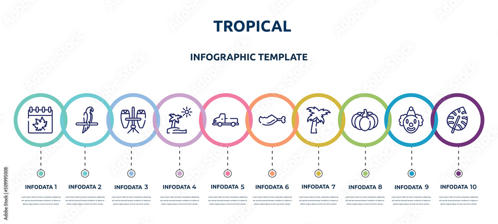 tropical concept infographic design template. included autumn, aw ...