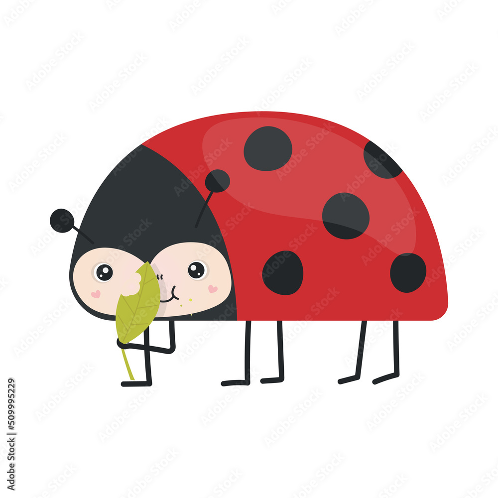Cute Clipart Ladybug Illustration in Cartoon Style. Cartoon Clip Art ...