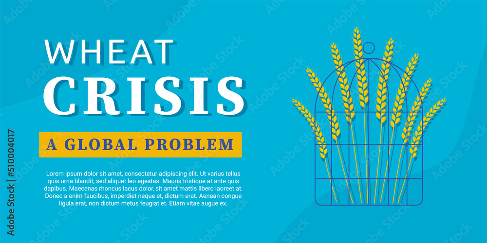 Wheat in a cage. a symbol of grain shortage, a harbinger of a global ...