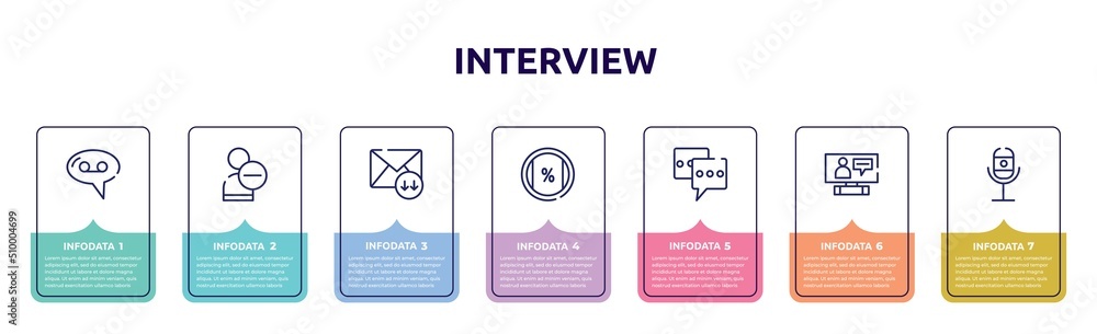 interview concept infographic design template. included voice message ...